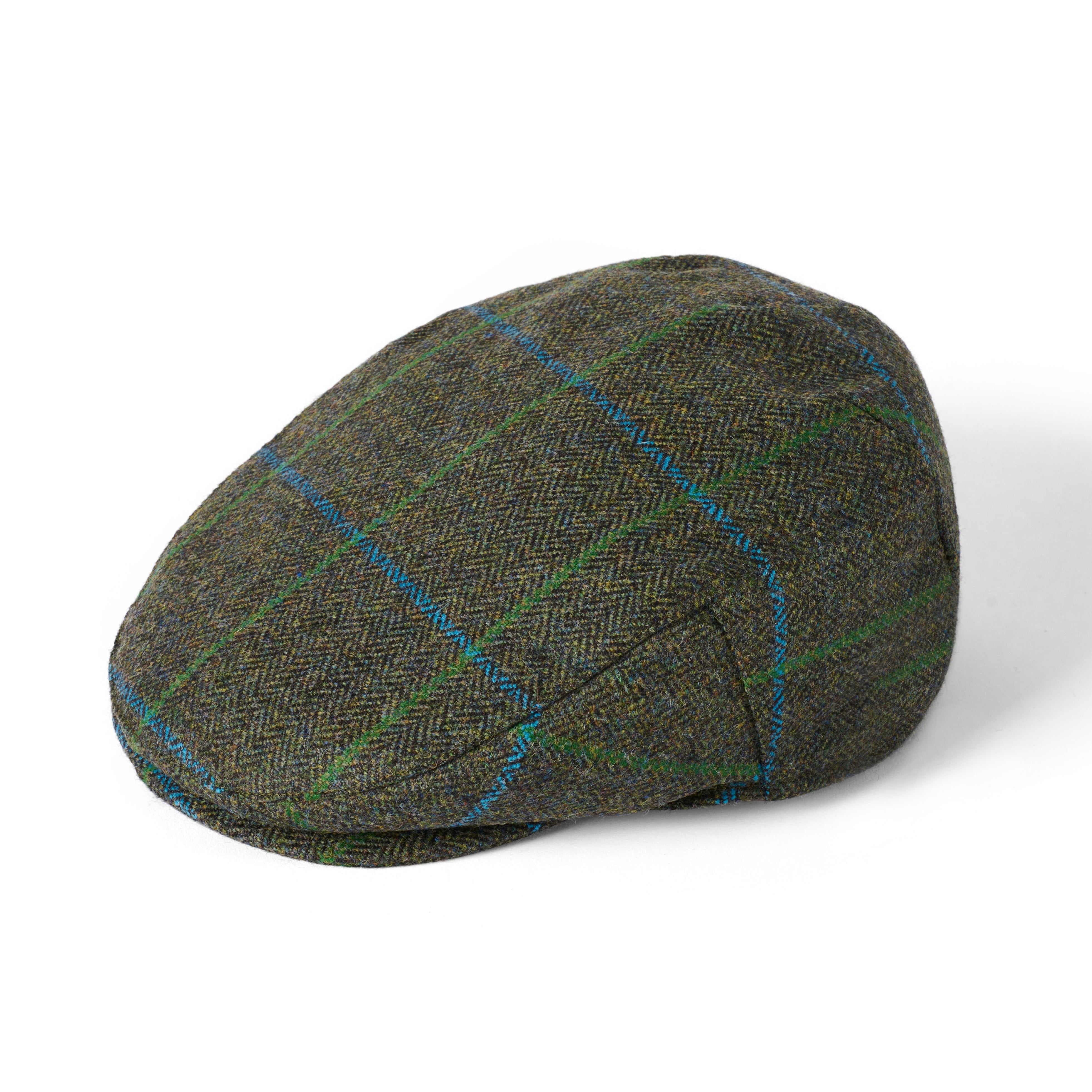 Failsworth Waterproof Lovat Porelle Country Flat Cap 487 Green Check ...