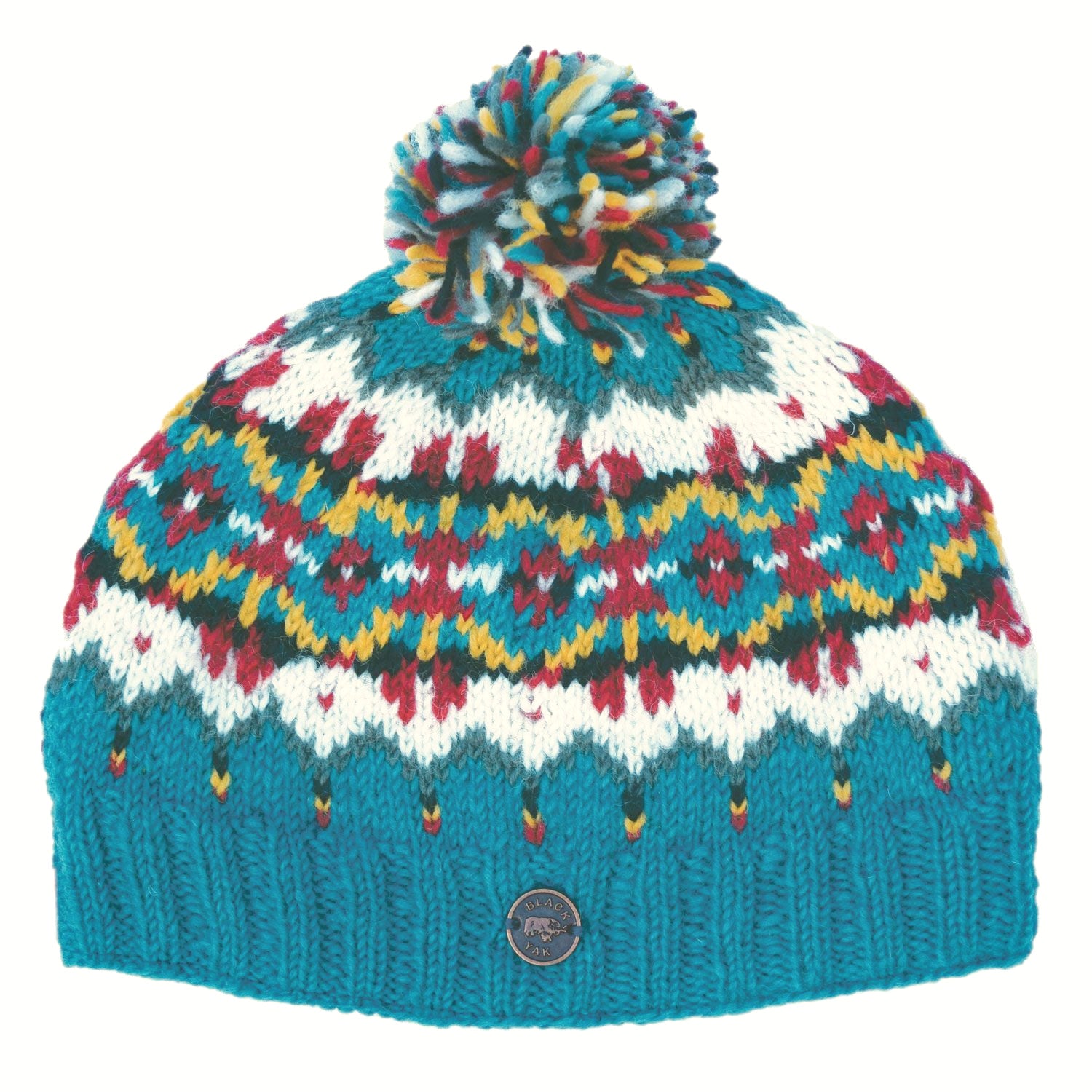 Black Yak Norse Bobble Hat in Aqua | Free Delivery – The Hat Company