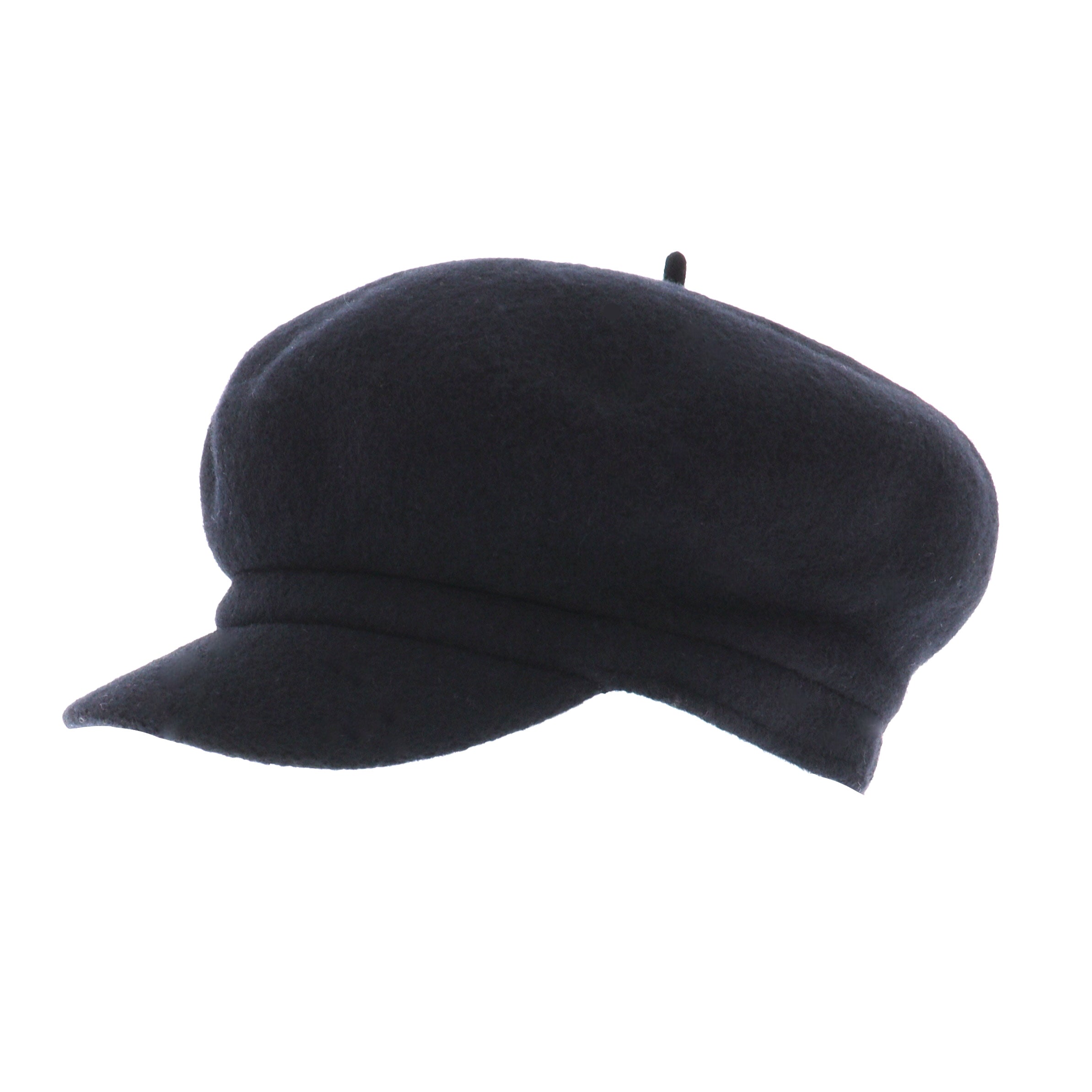Oversized Wool Beret Peak Cap in Black – The Hat Company