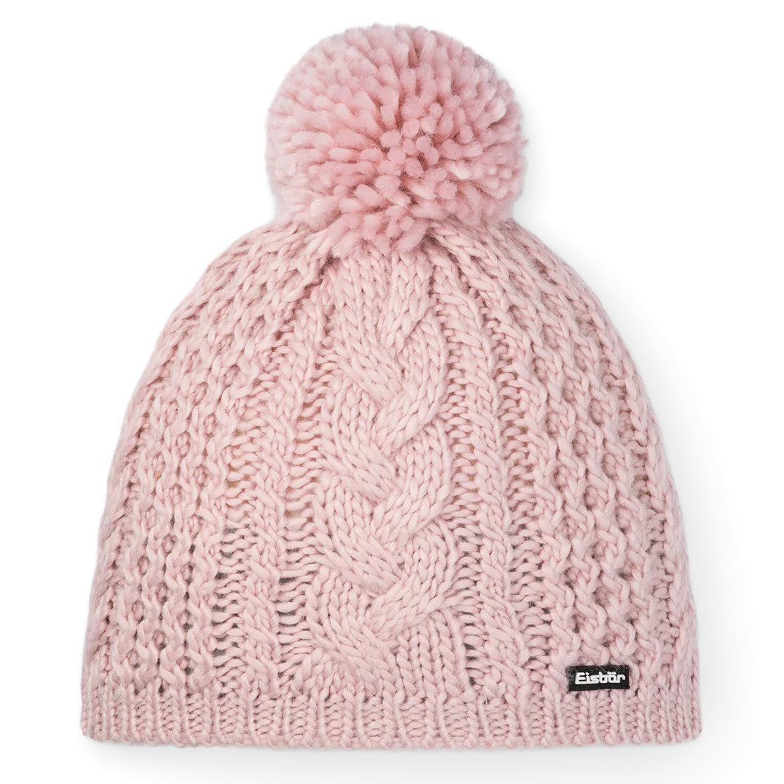 Eisbar AFRA Cable Knit Pom Bobble Hat in Pink Clay | Free Delivery ...