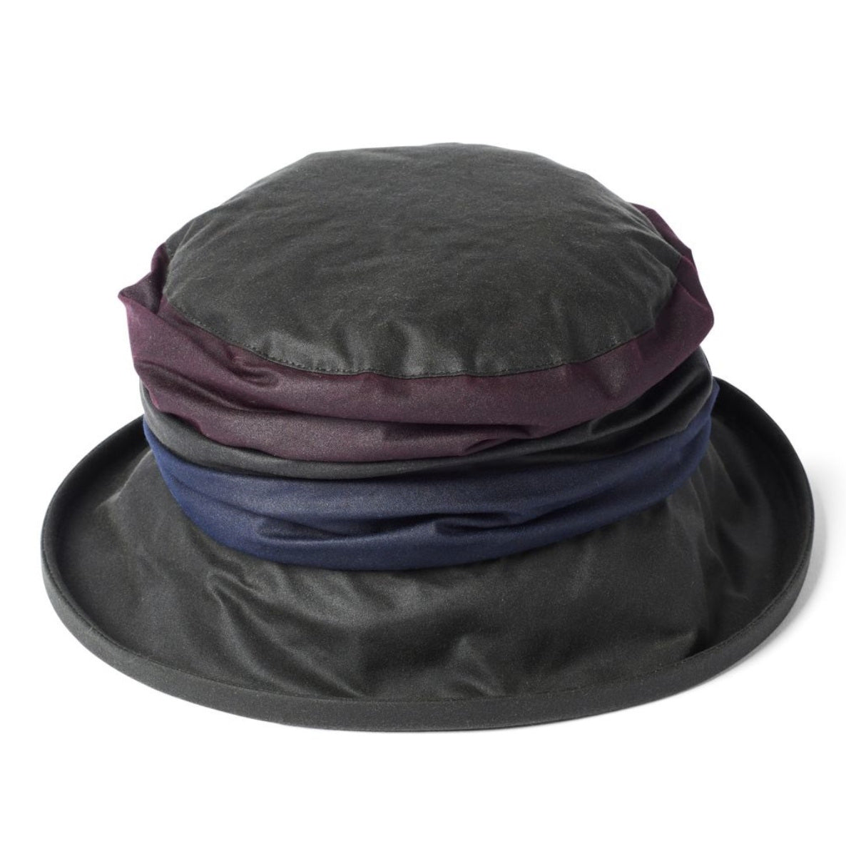 Failsworth Women's Waxed Cotton Wide Brim Cloche With Ruched Crown Oli ...