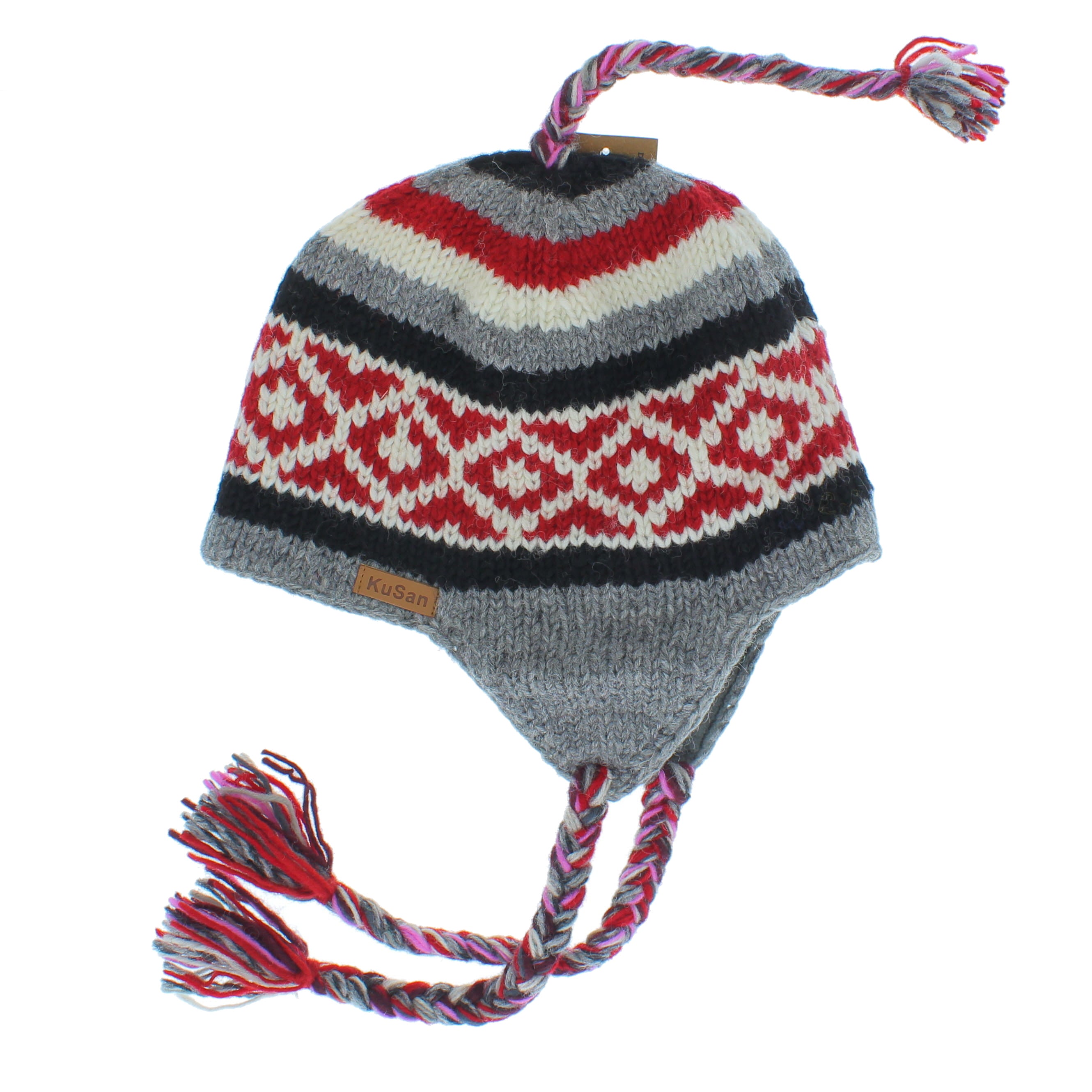 KuSan 100% Wool Trapper Hat With Plaits | Hand Made in Nepal | Free ...