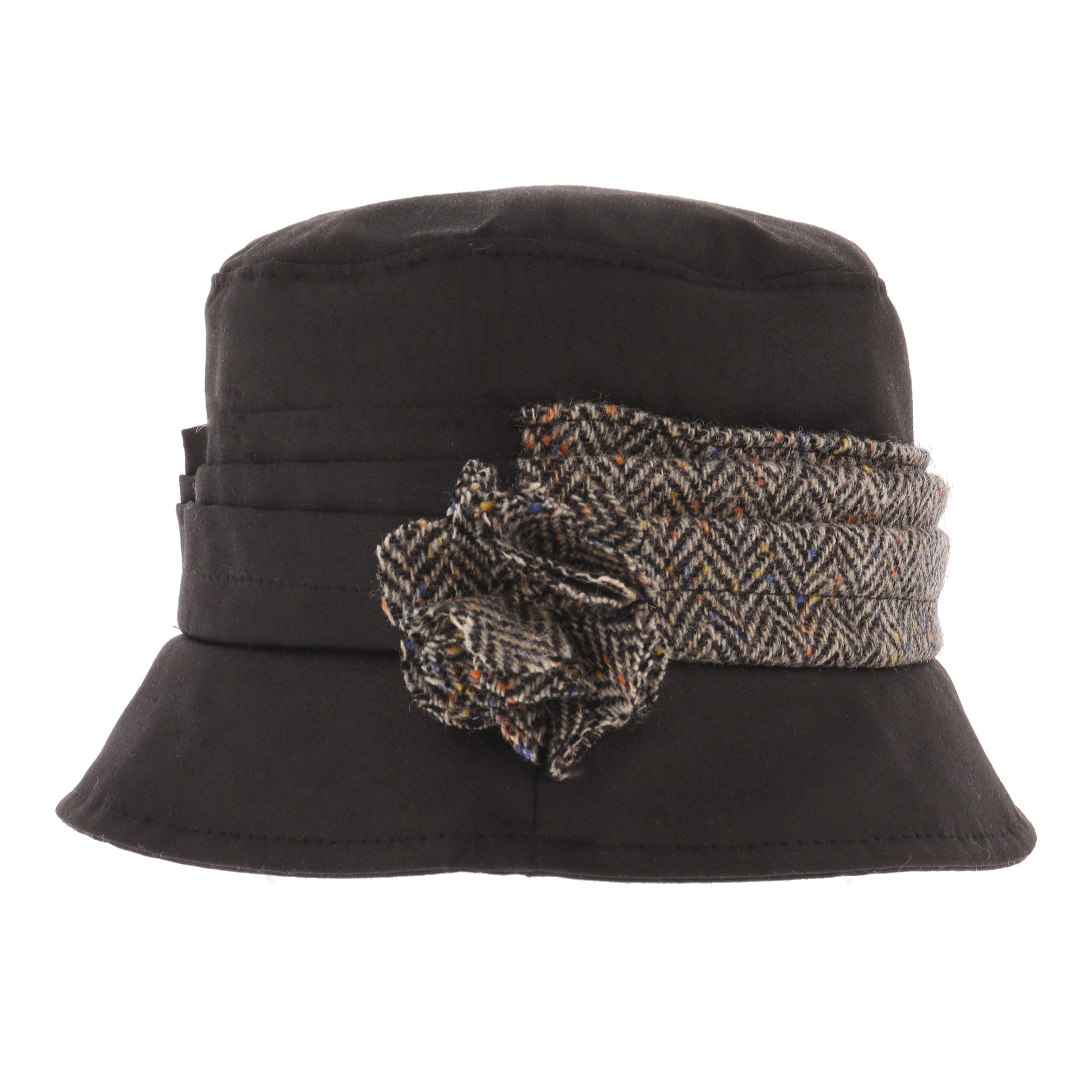 Mucro's Weavers of Ireland Women's Waxed Cotton Bucket Hat in Black ...