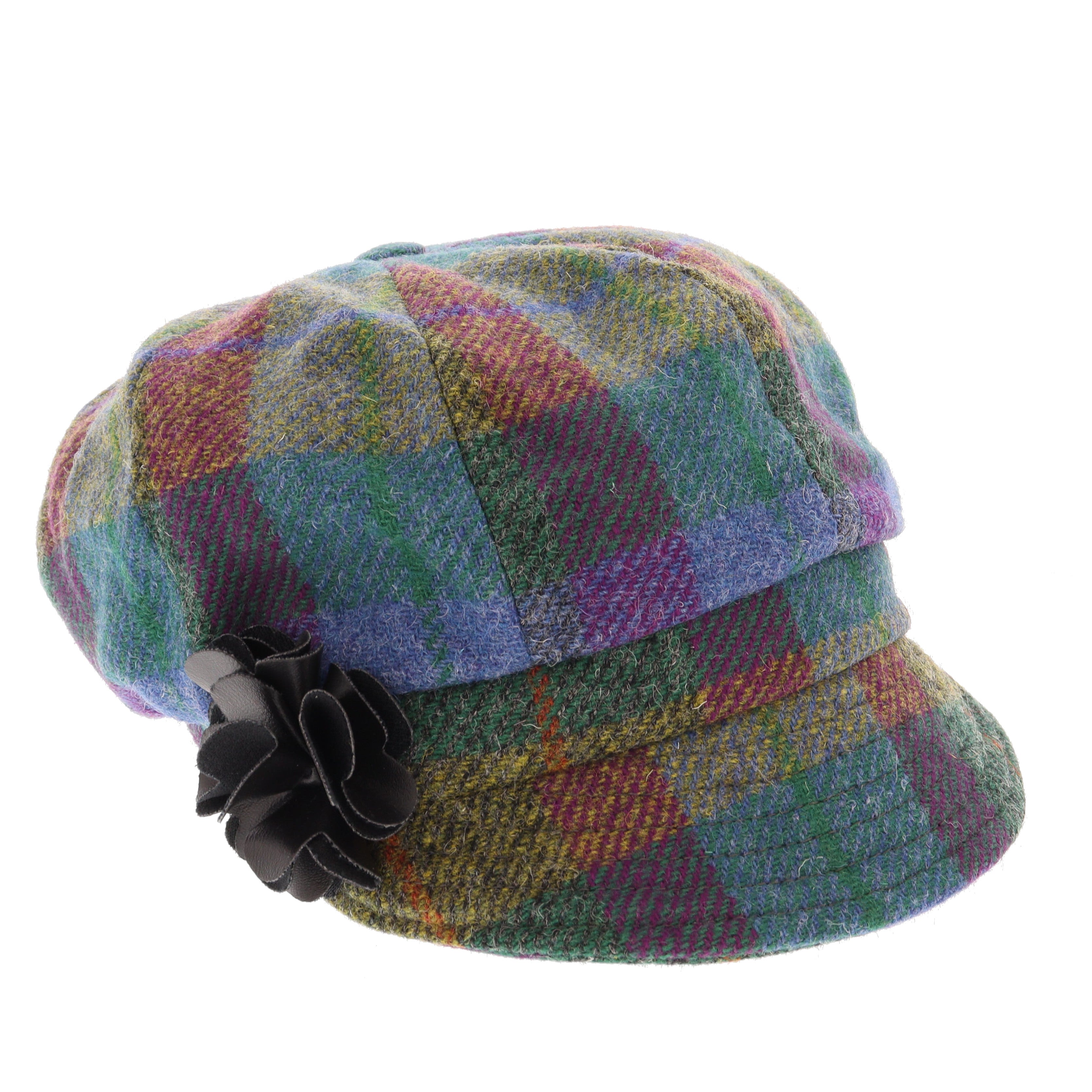 Teal Check 100% Wool Ladies Bakerboy Cap – The Hat Company