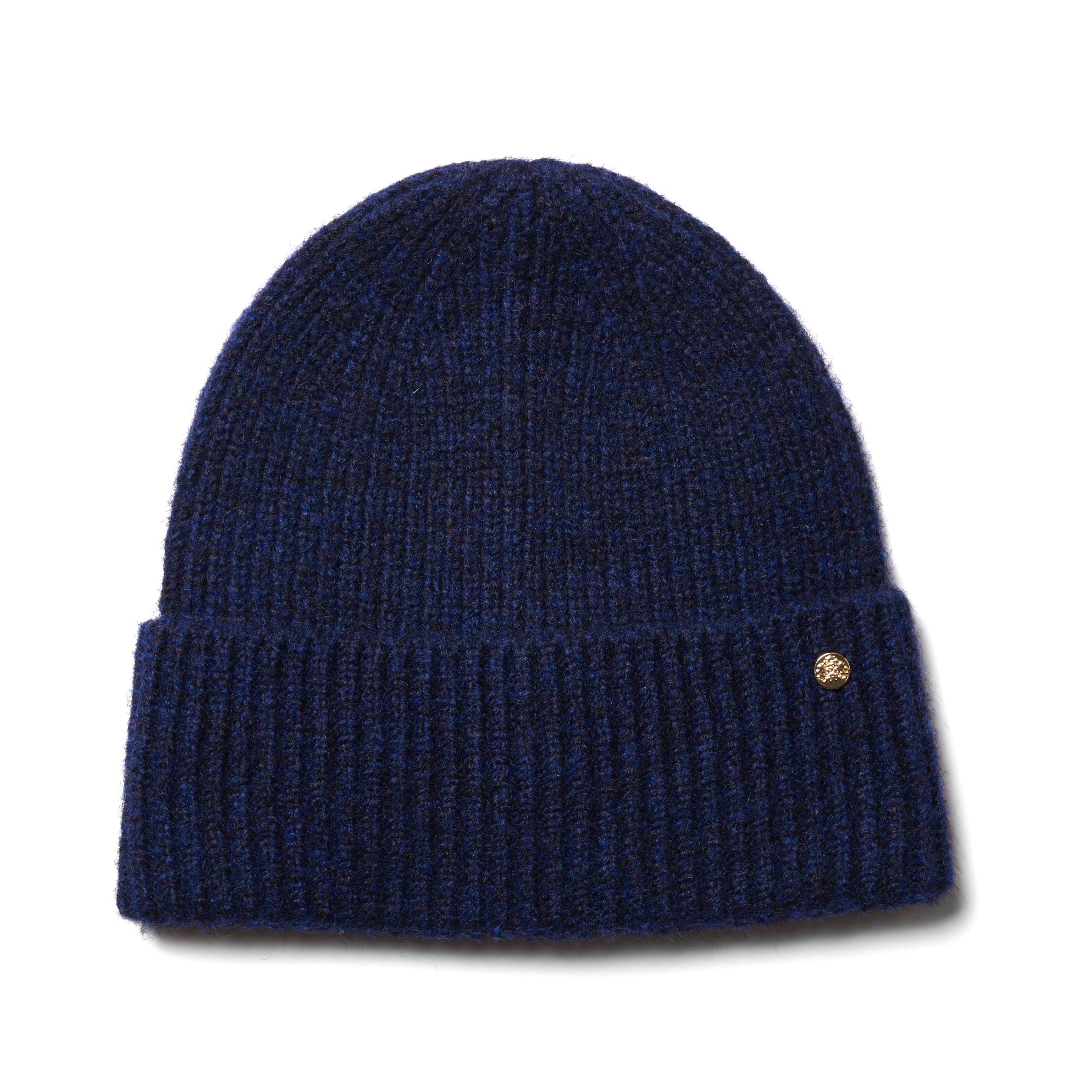 Pippa Ribbed Turn Up Beanie Hat From Failsworth In Navy | Free Delivery ...