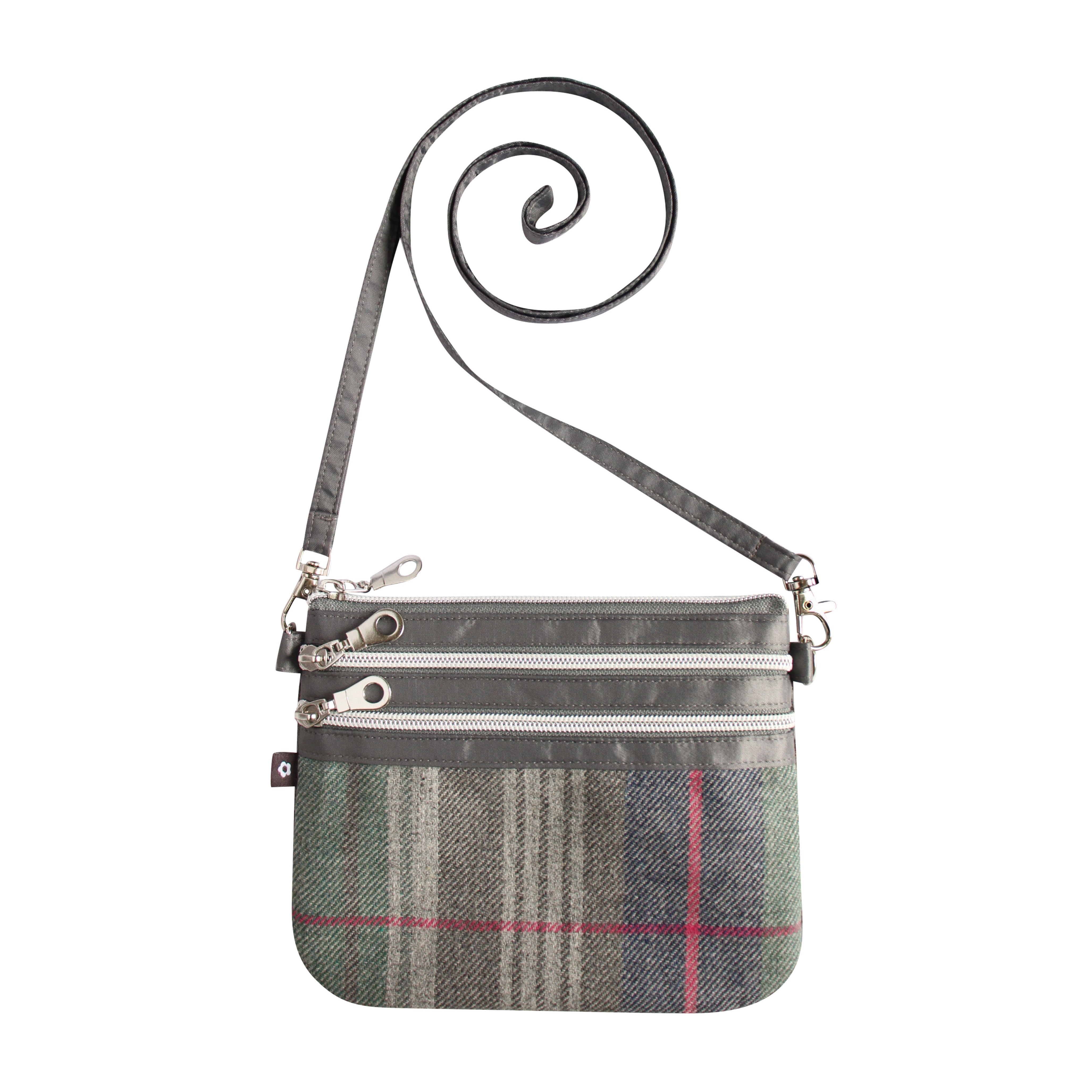 Drem Grey Small Tweed 3-zip Pouch Cross Body Bag by Earth Squared – The ...