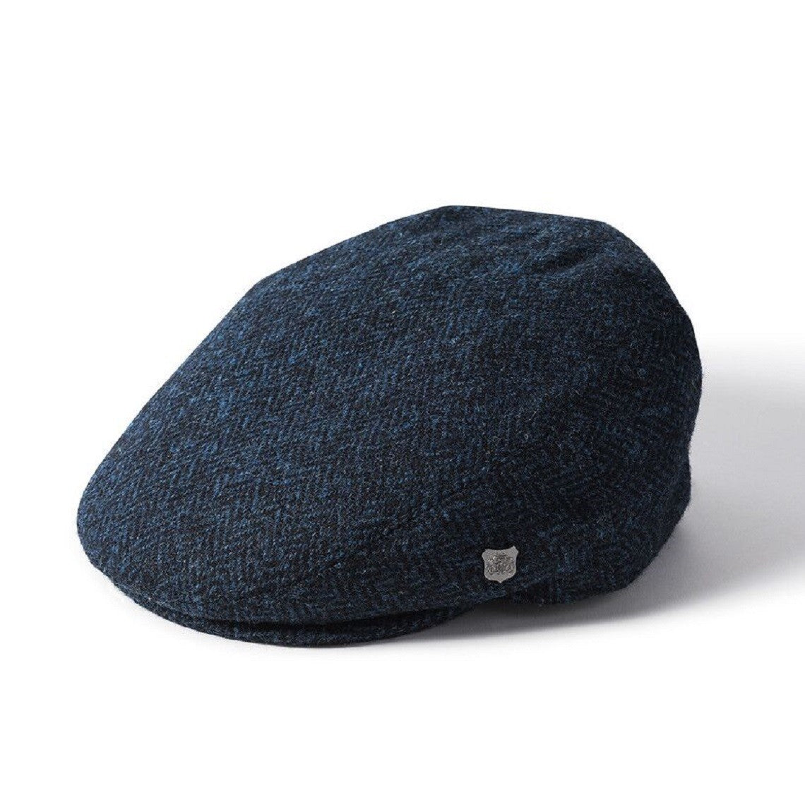 Failsworth Stornoway Harris Tweed Flat Cap Colour 3302 Blue Herringbon ...