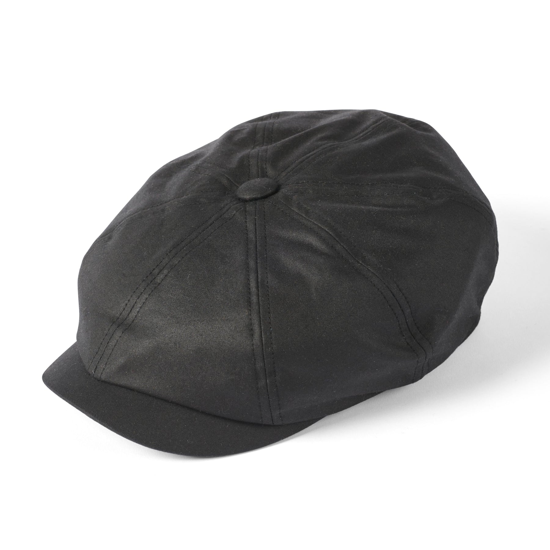 Failsworth Waxed Cotton Alfie Bakerboy Cap In Black – The Hat Company